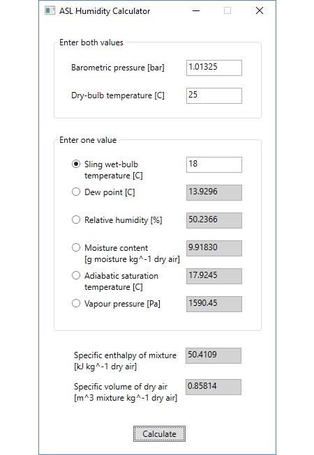 Humidity Calculator